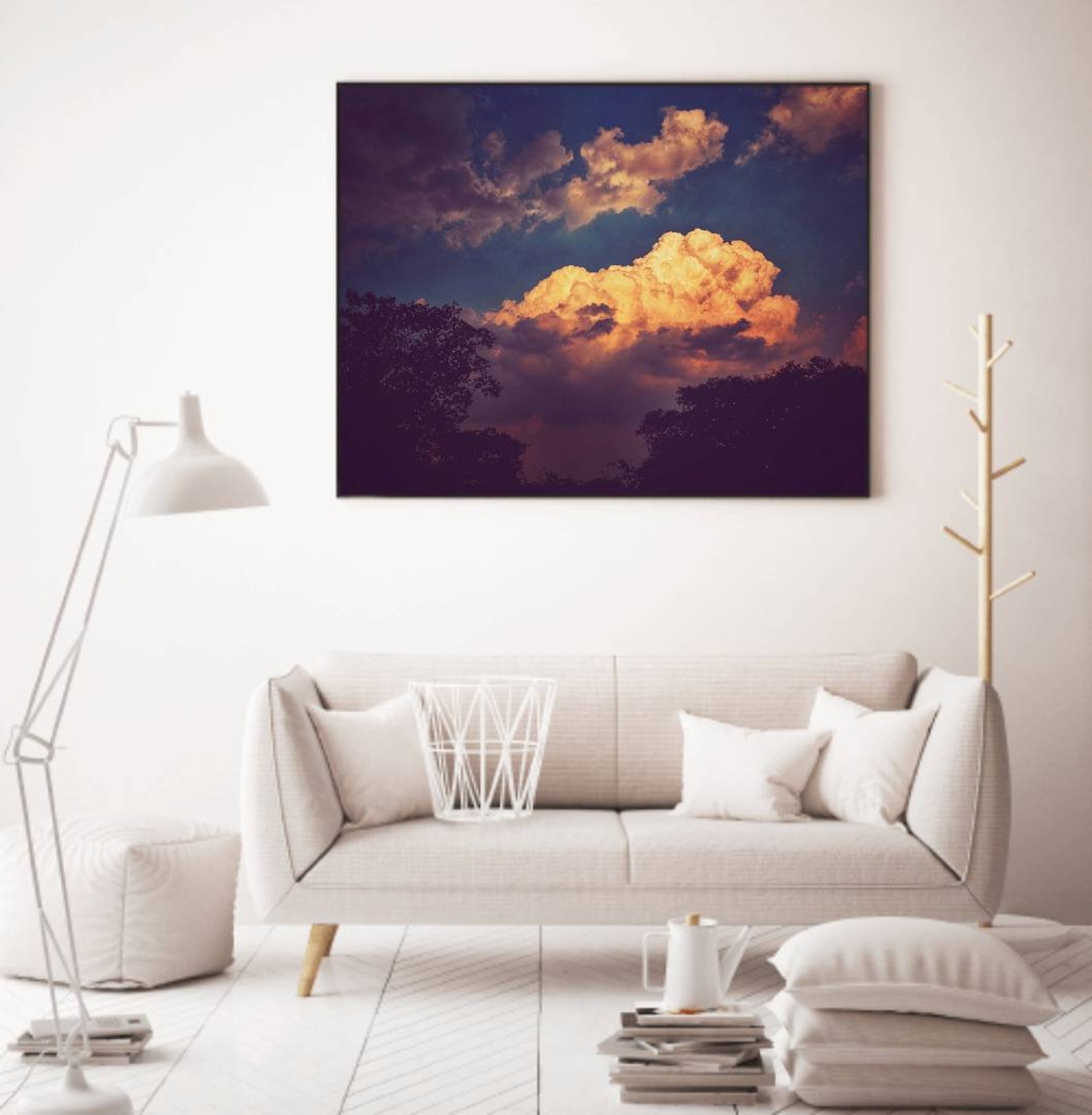 Sky and clouds wall print Sunset sky print Dark Photography | Etsy