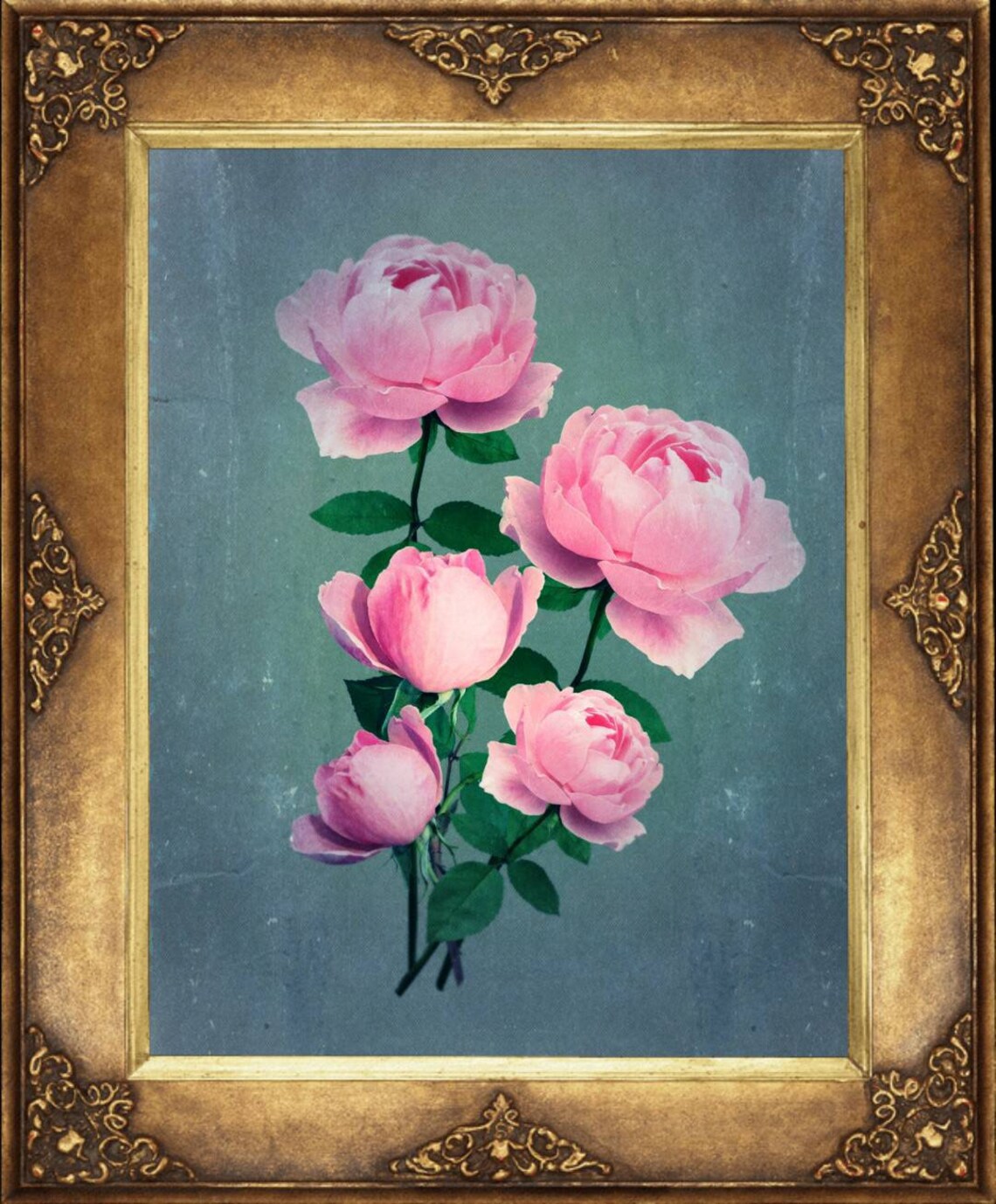Pink Roses Wall Print for a Bedroom Decor Botanical Flower - Etsy