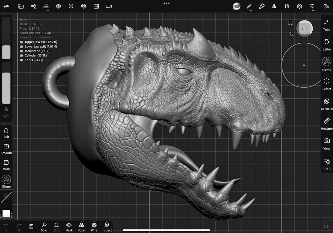 Indominus Rex Head 3D Model for 3D Printing, Art Dolls, Sculpting, Toys ...