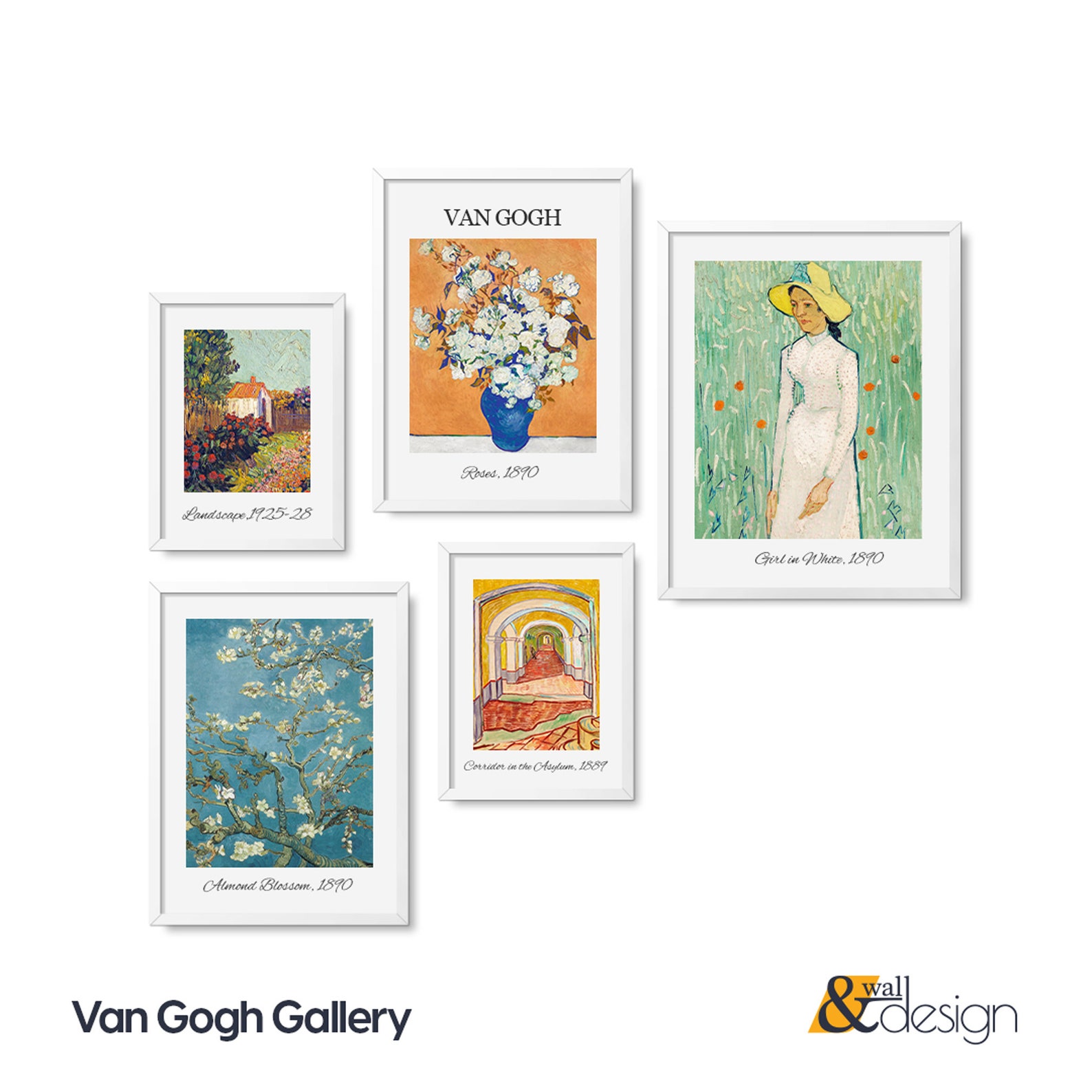 Van Gogh Gallery Wall Set FRAMED 5 Piece Exhibition Wall Art - Etsy