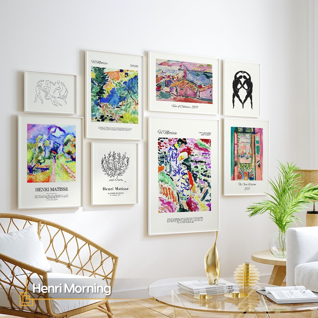 Henri Matisse Framed Wall Art Set of 8, Modern Abstract Matisse Gallery ...
