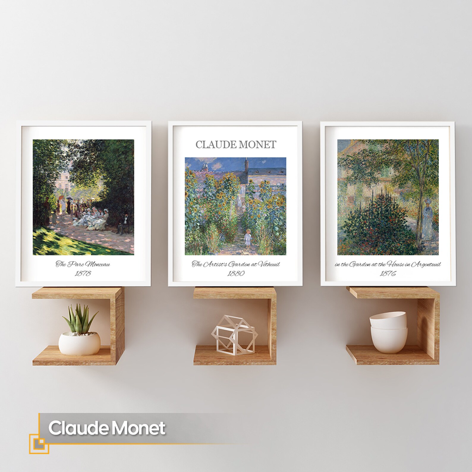 Claude Monet Prints FRAMED 3 Piece Wall Art Monet Framed | Etsy