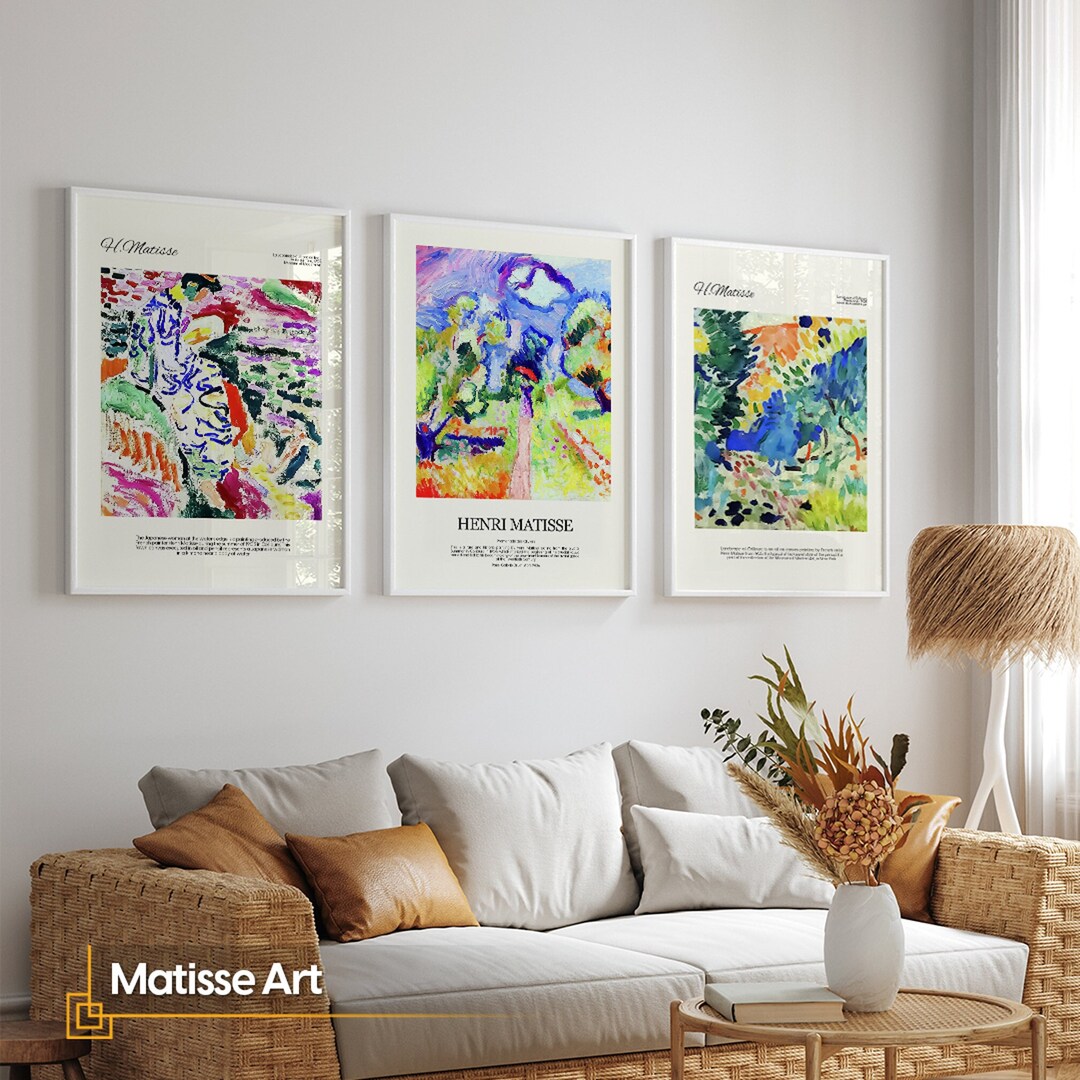 Henri Matisse Framed Wall Art Print Set of 3: Abstract Museum Posters ...