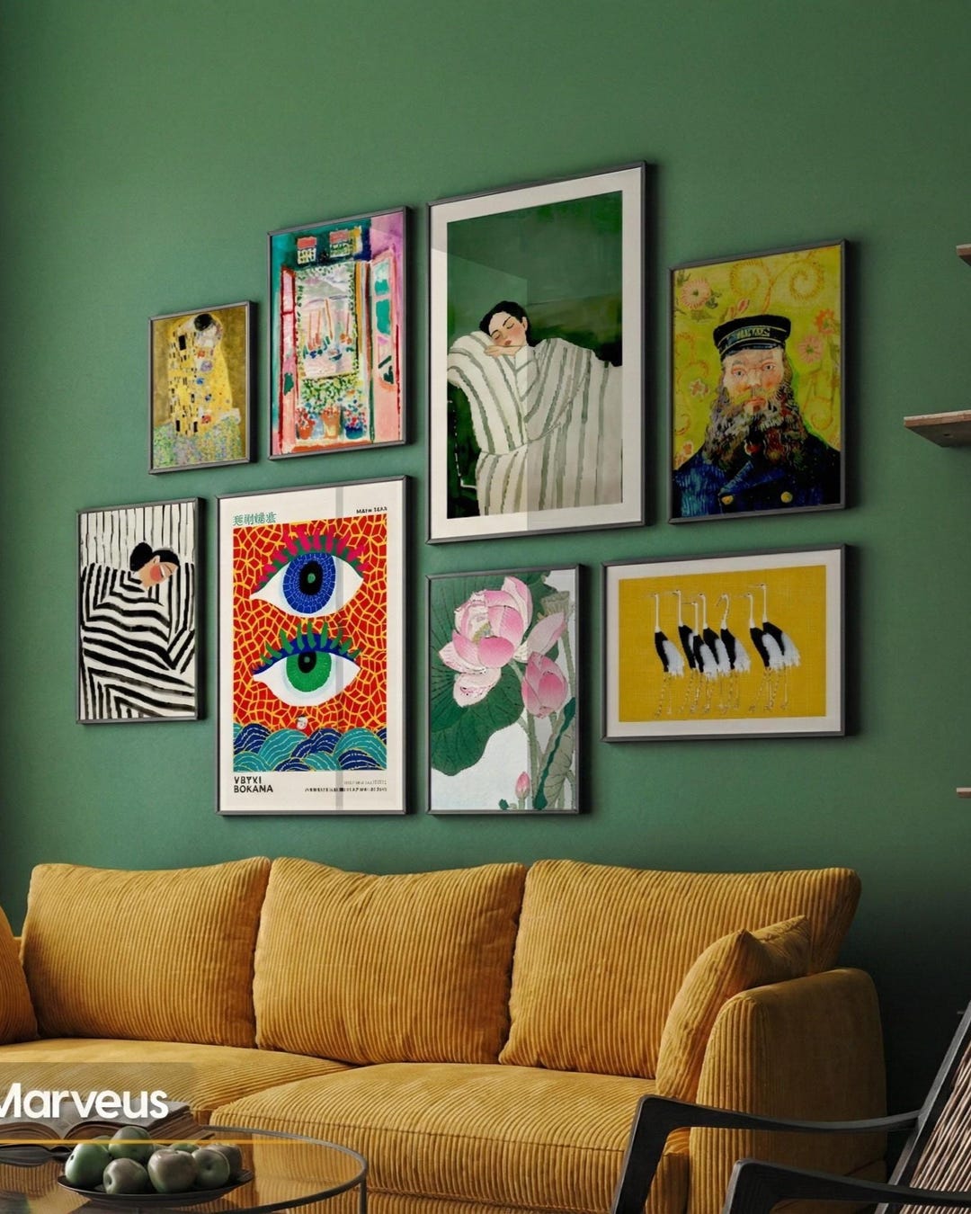 Curated Wall Art Gallery Set Framed, Premade Colorful Art Prints ...