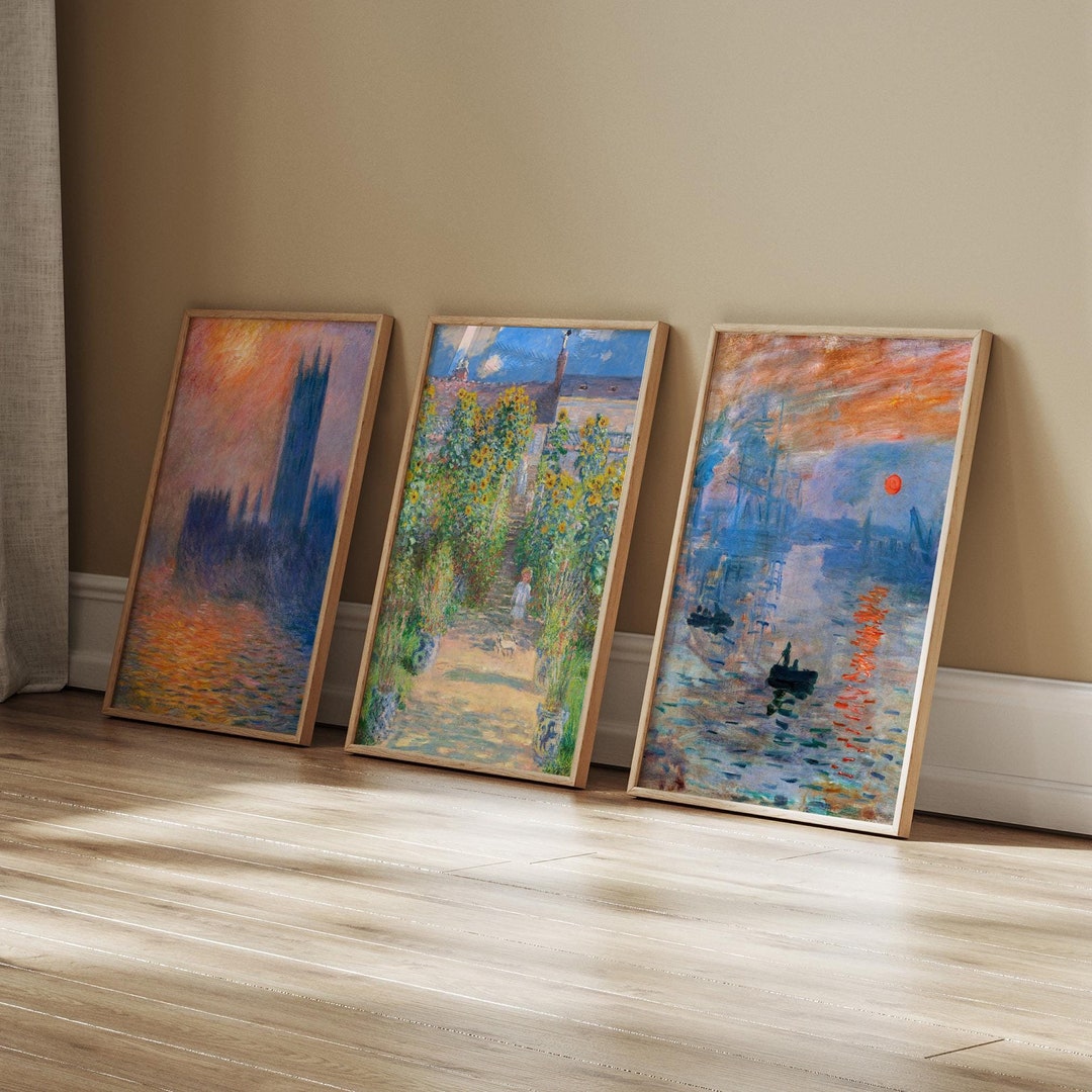 Claude Monet Framed Art Print Set: Impressionist Gallery Wall Art ...