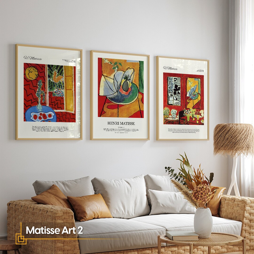 Matisse FRAMED Wall Art Set of 3 Henri Matisse Framed Poster Set Prints ...