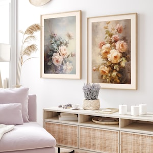 Framed Floral Art Print Set of 6: Soft Flower Kitchen - Living Room ...
