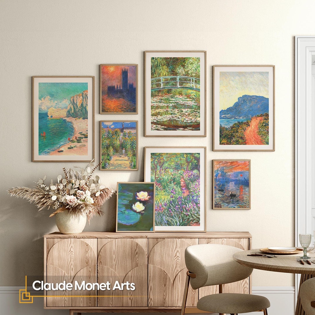 Claude Monet Framed Wall Art Set, Gallery Wall Set, Monet Wall Art Collage, Modern Art Print ...