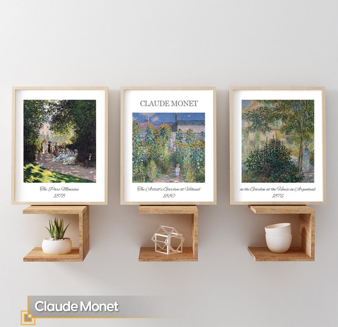 Claude Monet Printable Wall Art, Museum Posters, Print Art Set of 3 ...