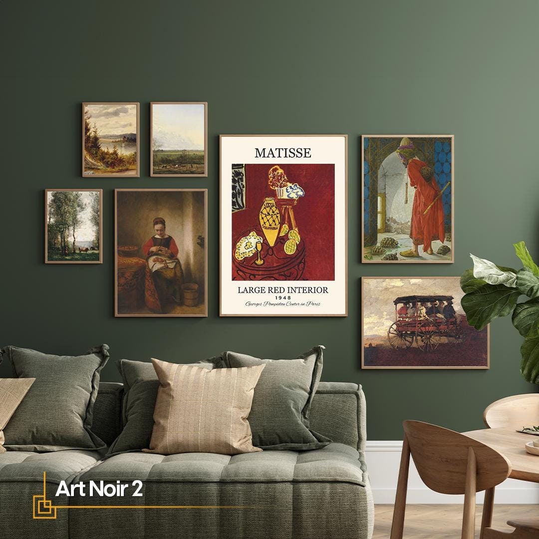 Framed Matisse Art Print Set: Eclectic Gallery Wall Decor, Real Wood ...