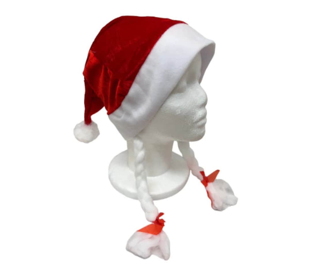 Adult Father Christmas Mrs Claus Elf Xmas Plaits Pigtails Festive Red ...