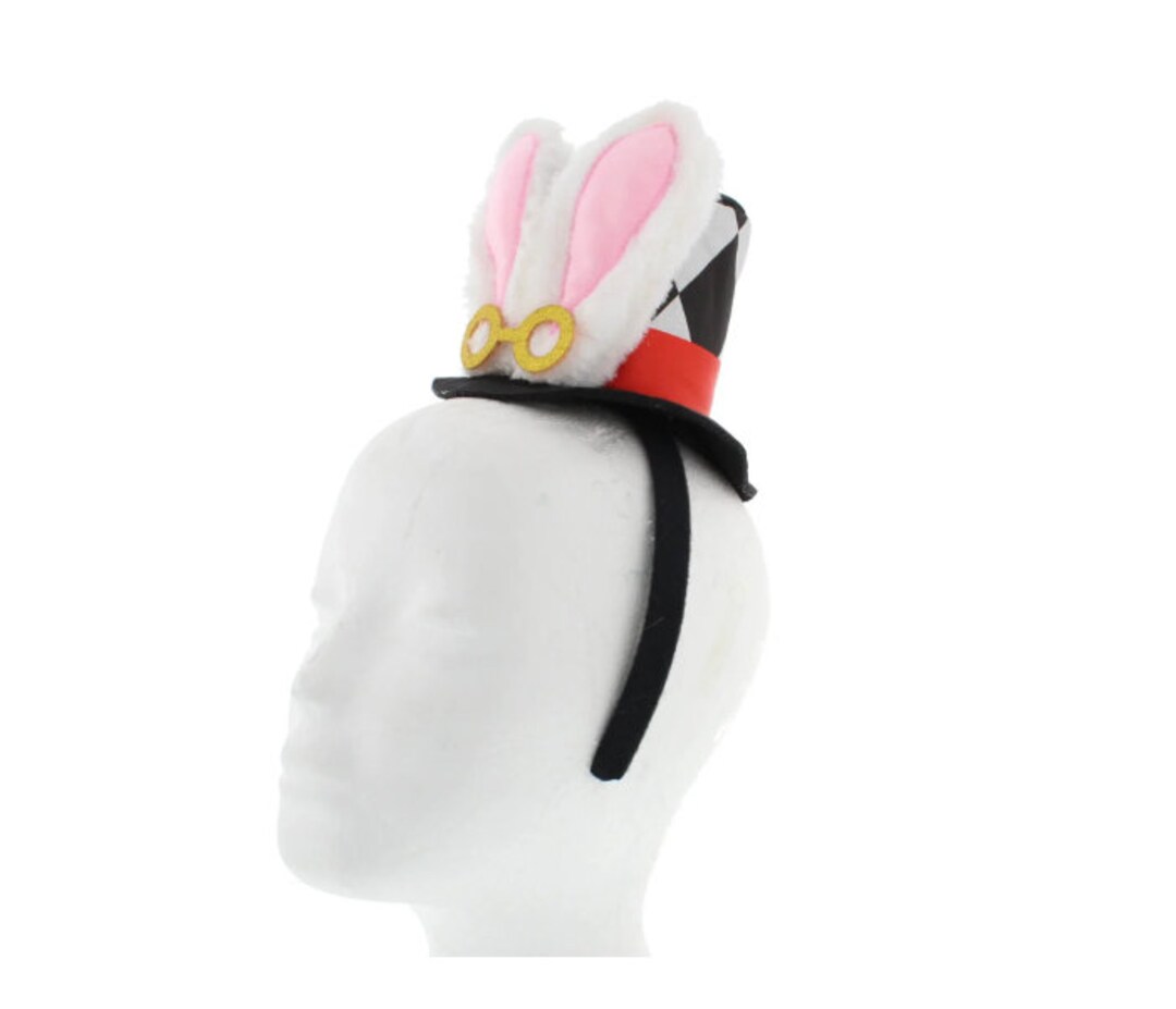 Mad Hatter Alice Wonderland Tea Party Rabbit Ears Headband Fascinator ...