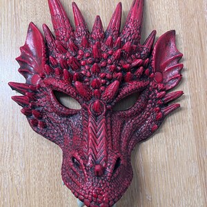 Halloween Red Dragon Head Fancy Dress Cosplay Masquerade 3D Costume ...