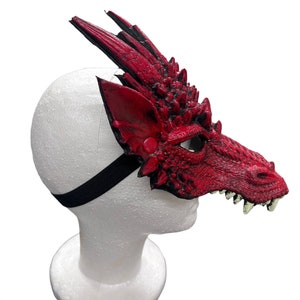 Halloween Red Dragon Head Fancy Dress Cosplay Masquerade 3D Costume ...