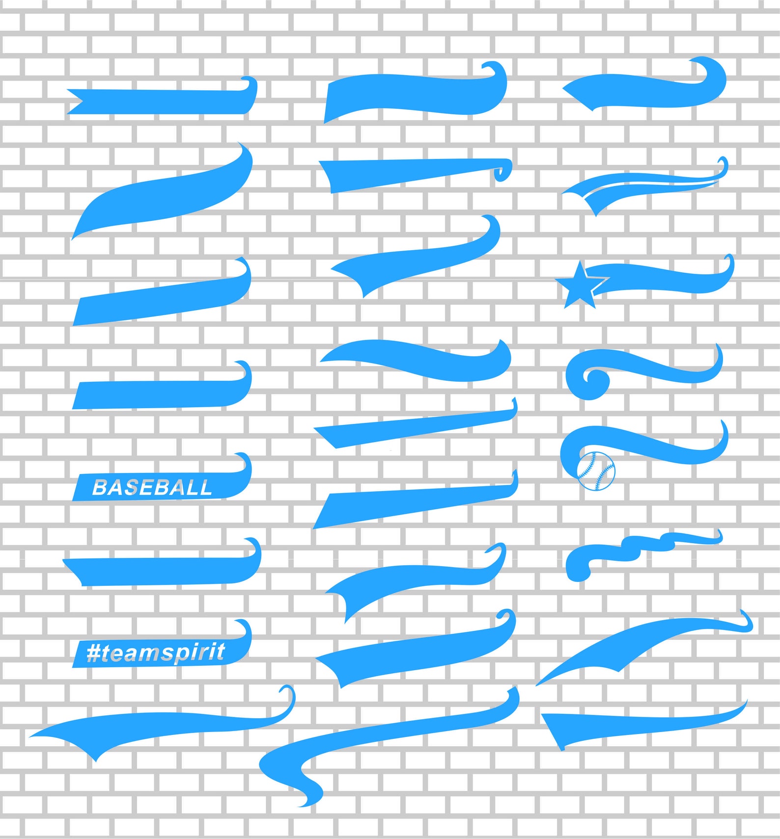 Athletic Tails and Swooshes SVG Text Tail Swoosh Swash | Etsy