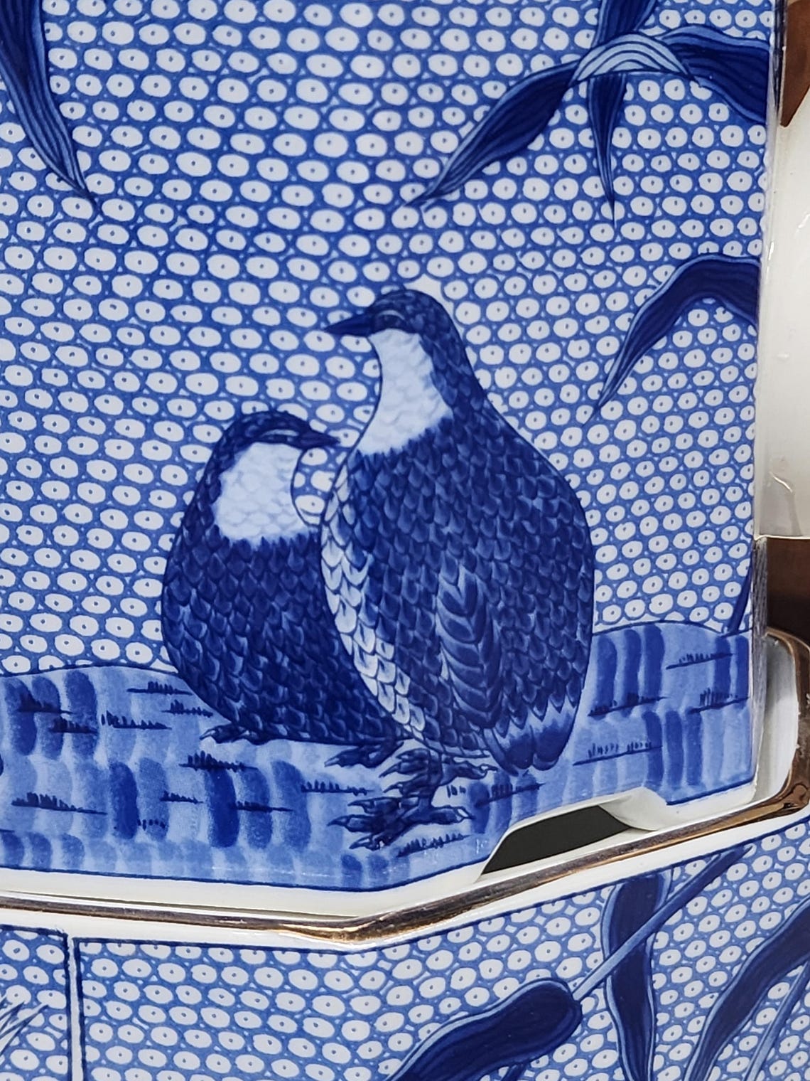 Arita Blue and White Chinese Quail Porcelain Teapot and Warmer - Etsy