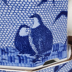 Arita Blue and White Chinese Quail Porcelain Teapot and Warmer - Etsy