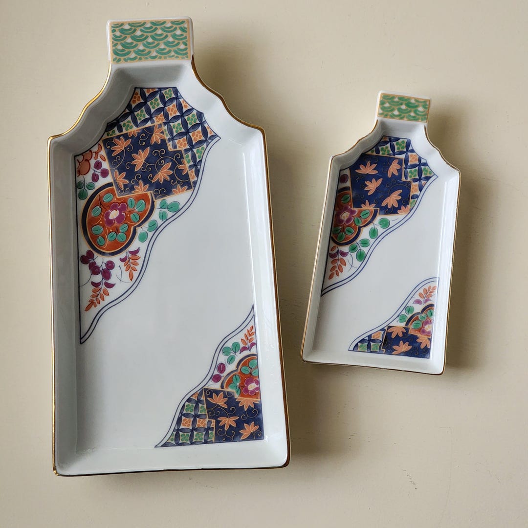 Vintage Sushi Trays Plates Bowls Handle Big Odd Shape Vanity Storage ...