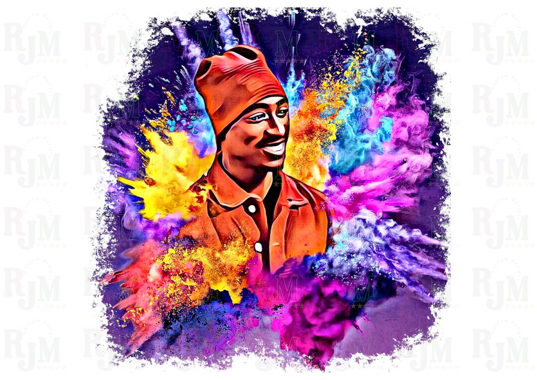 Buy Tupac Svg 2pac Shirt Print Rainbow Vibrant Tupac Colorful Pac Tumbler Design Digital ...