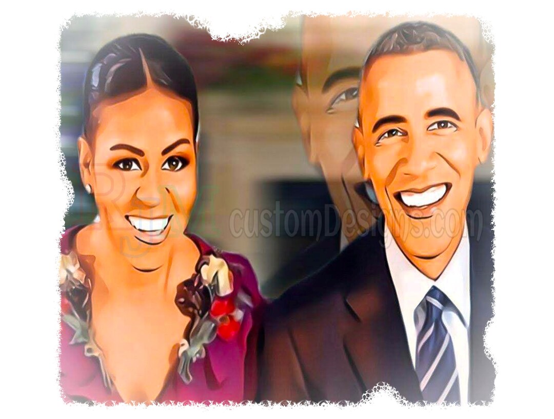 Barack Obama Svg, Michelle Obama Png Animated Digital Download DTF DTG ...