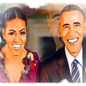 Barack Obama Svg, Michelle Obama Png Animated Digital Download DTF DTG ...