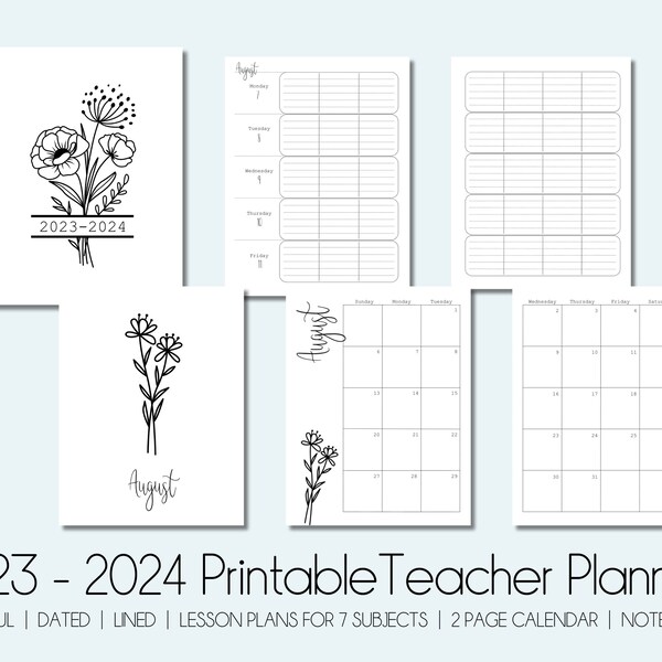 Teacher Planner Printable - Etsy