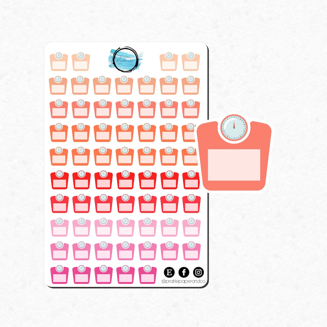 WEIGHT TRACKER Planner Stickers, Fitness Planner Stickers, Weight Loss ...