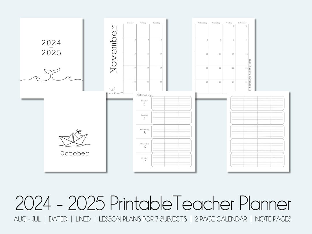Buy 2024-2025 Printable Teacher Planner, Coastal Teacher Planner, Seven ...