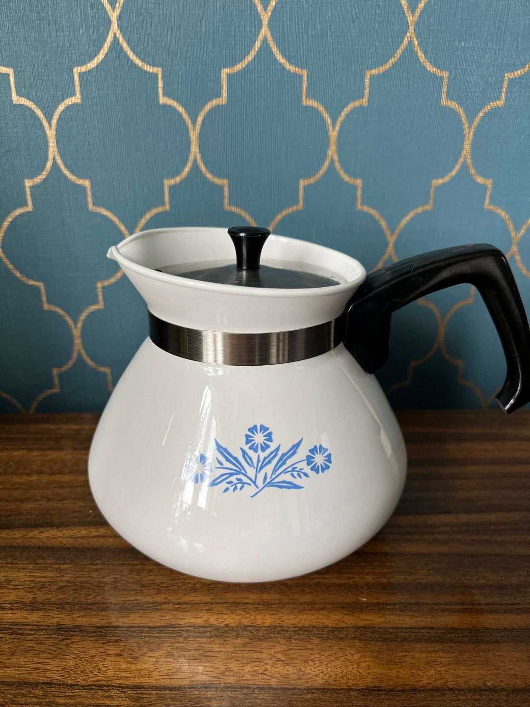 Vintage Corning Ware Coffee Pot/teapot Cornflower Pattern - Etsy