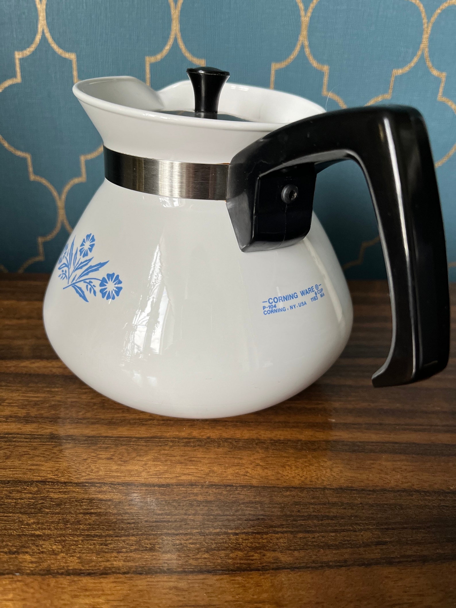 Vintage Corning Ware Coffee Pot/teapot Cornflower Pattern - Etsy UK