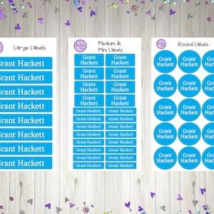 Kids Name Labels, Assorted Colours Available, School Name Labels, Day ...