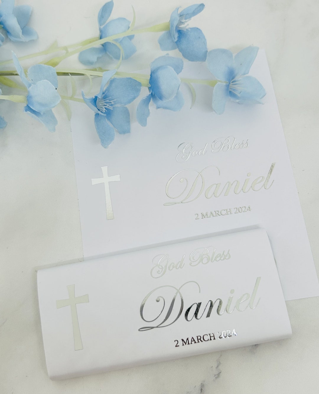 Baptism Chocolate Wrappers, Foil Christening Chocolate Wrapper, Custom ...