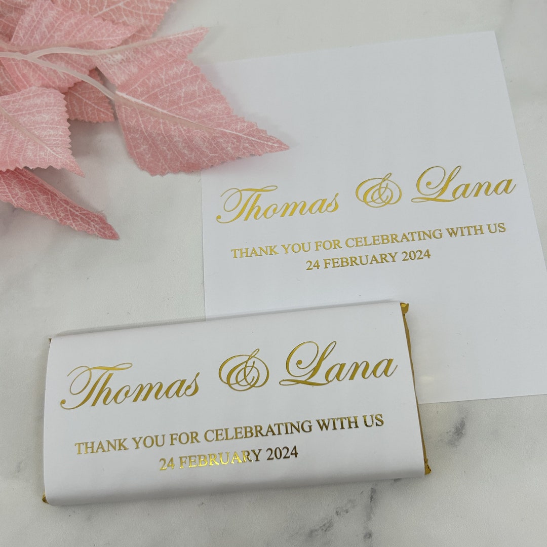 Wedding Chocolate Wrappers, Foil Wedding Chocolate Wrapper, Custom ...