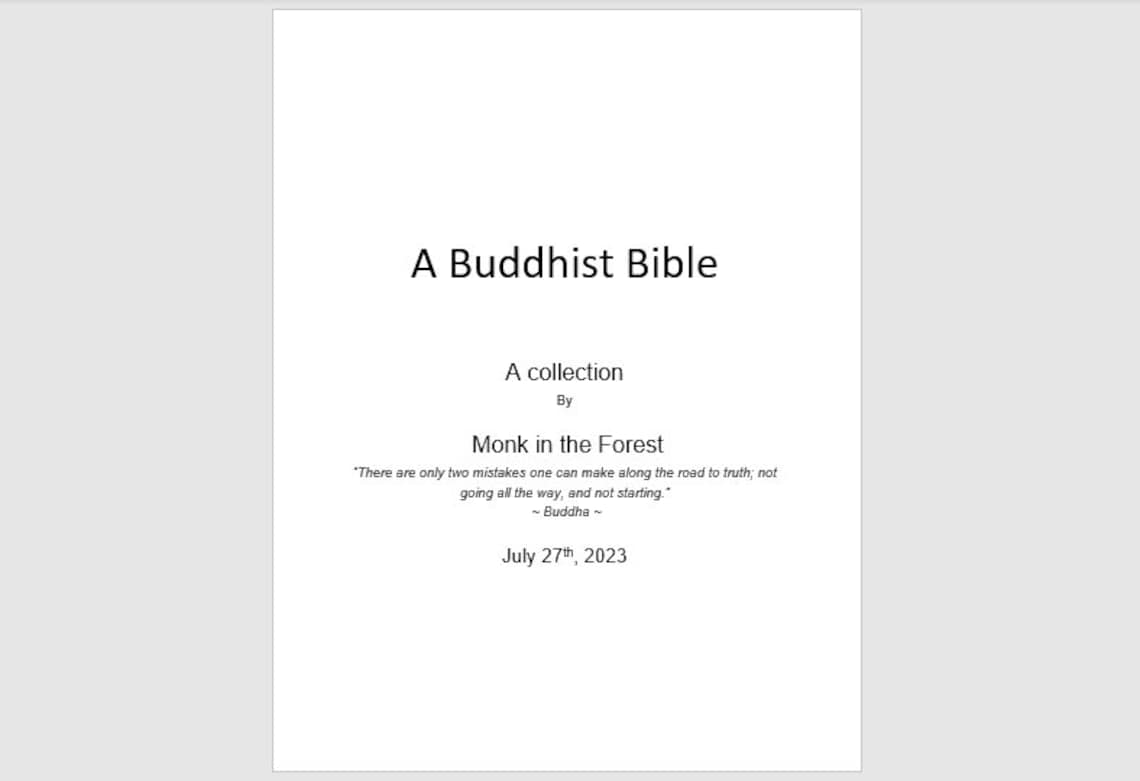 A Buddhist Bible Booklet PDF Print File for Download - Etsy