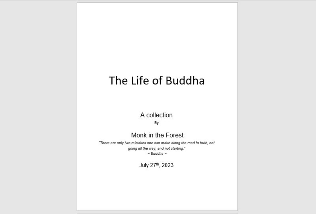 The Life of Buddha Buddhism Booklet PDF Print File for Download - Etsy