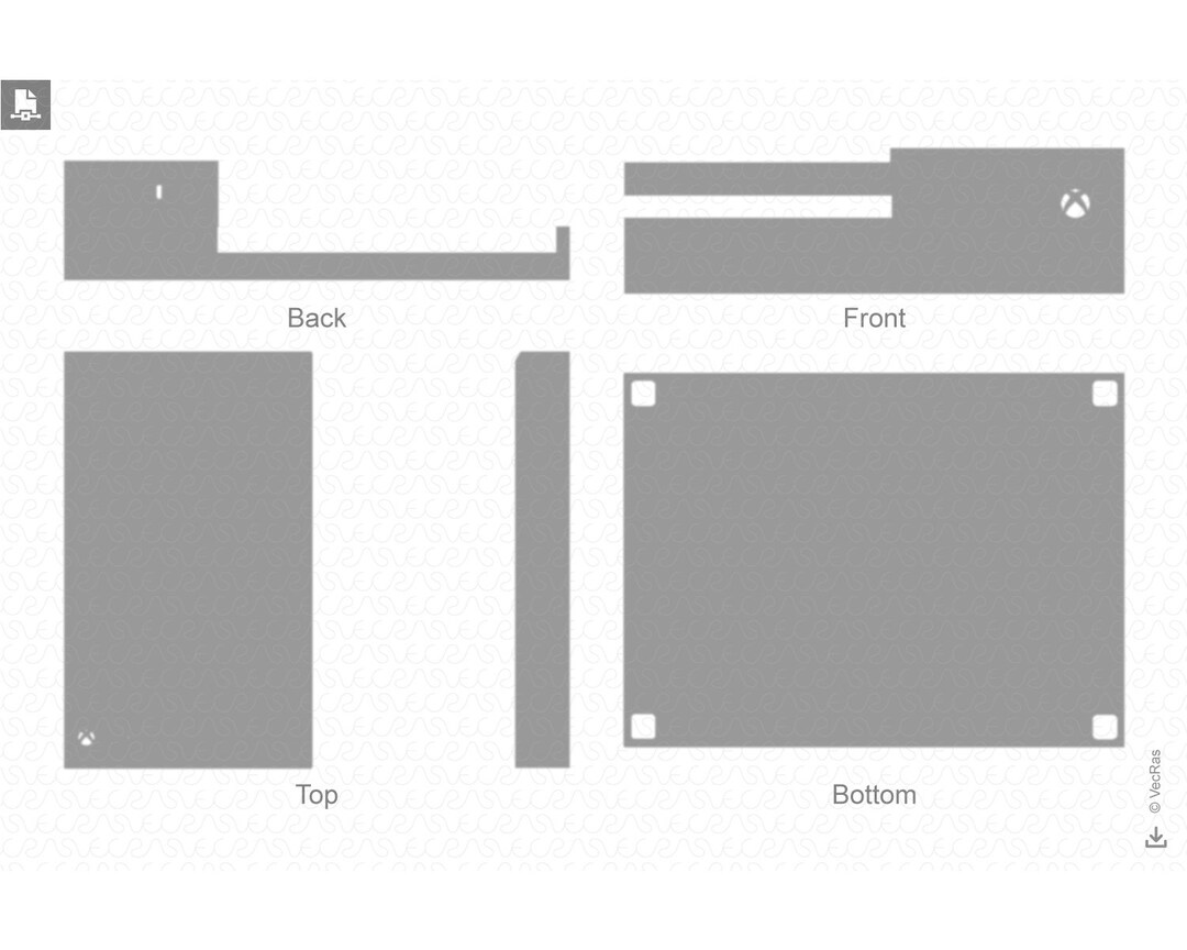 Microsoft Xbox One Gaming Console Vinyl Skin Vector Cut File Template ...