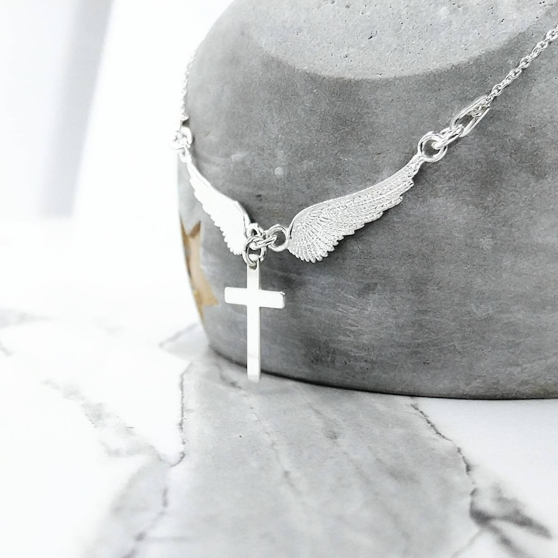 Angel Wings With Cross Necklace - Etsy