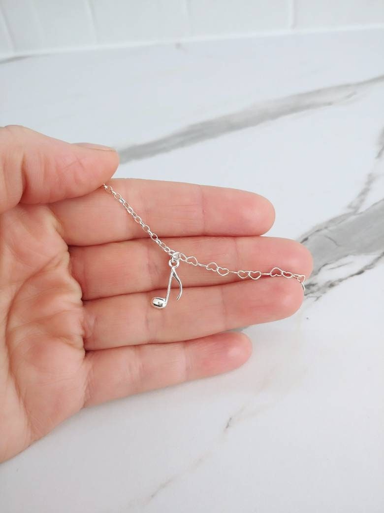 Music Note Bracet Sterling Silver Music Bracelet Musical Note Music ...