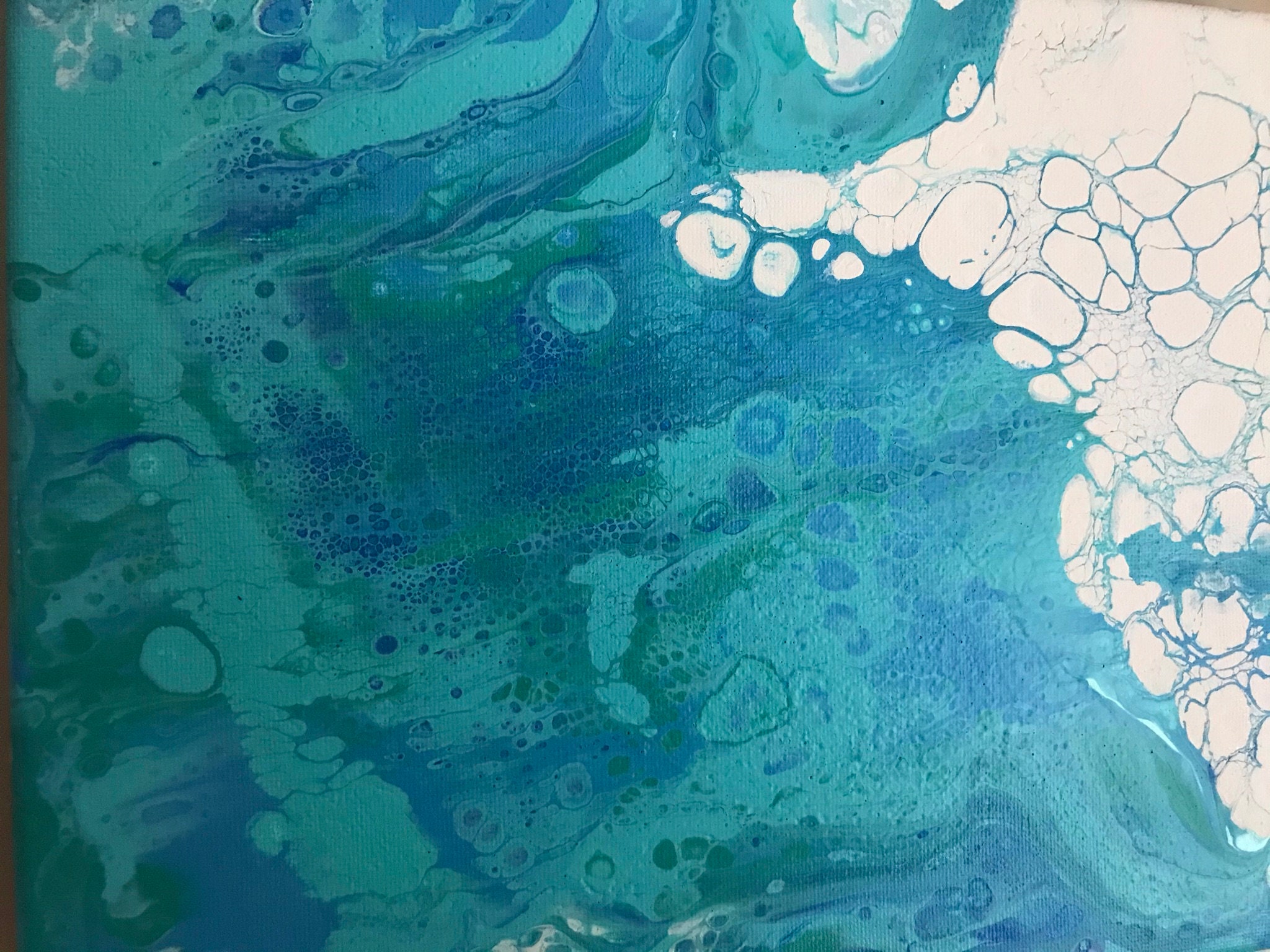 Teal Bubbles Acrylic Pour Painting - Etsy