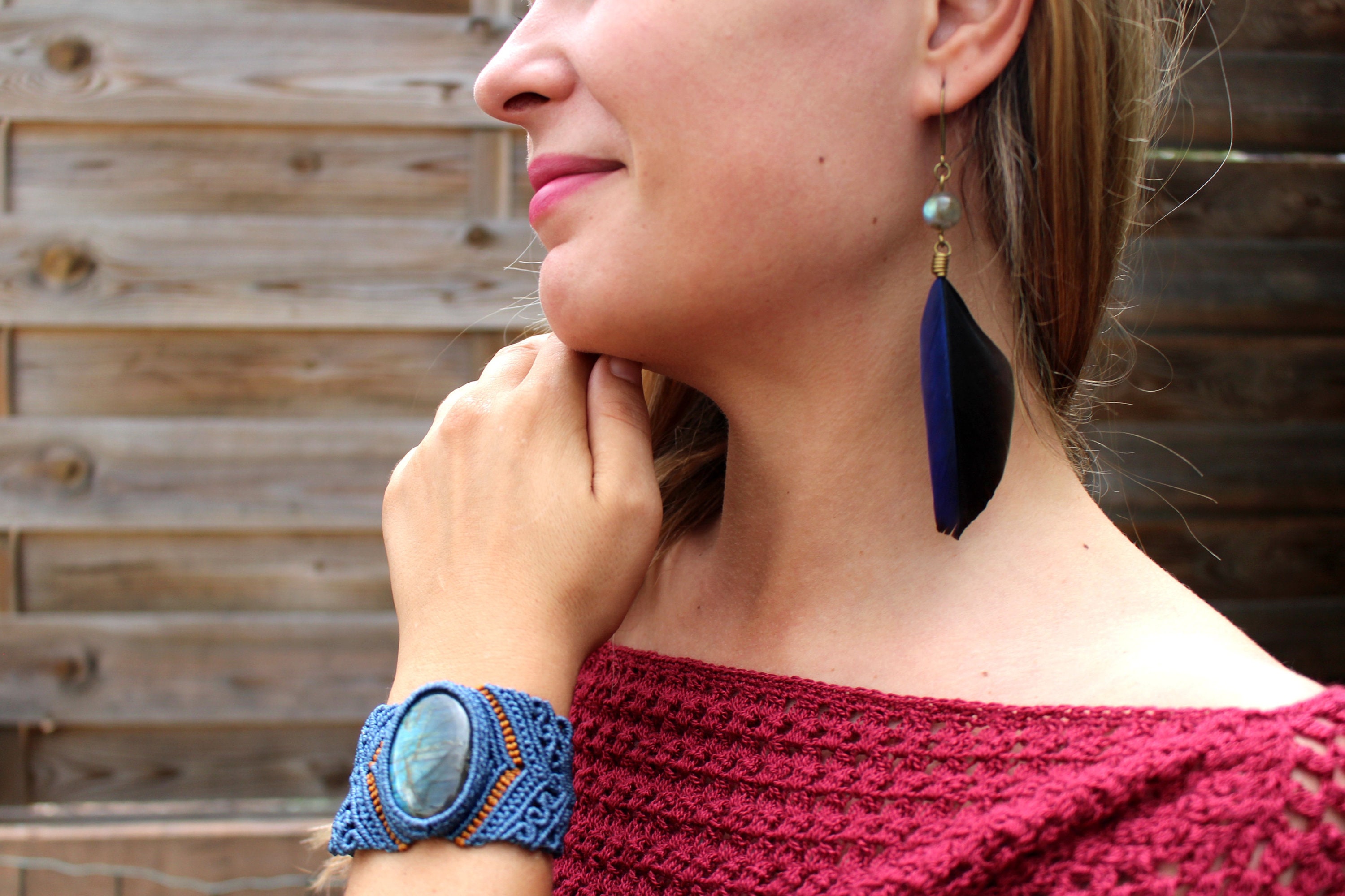 Pulsera Macramé Labradorita / Bracelet Macramé Labradorite - Etsy UK