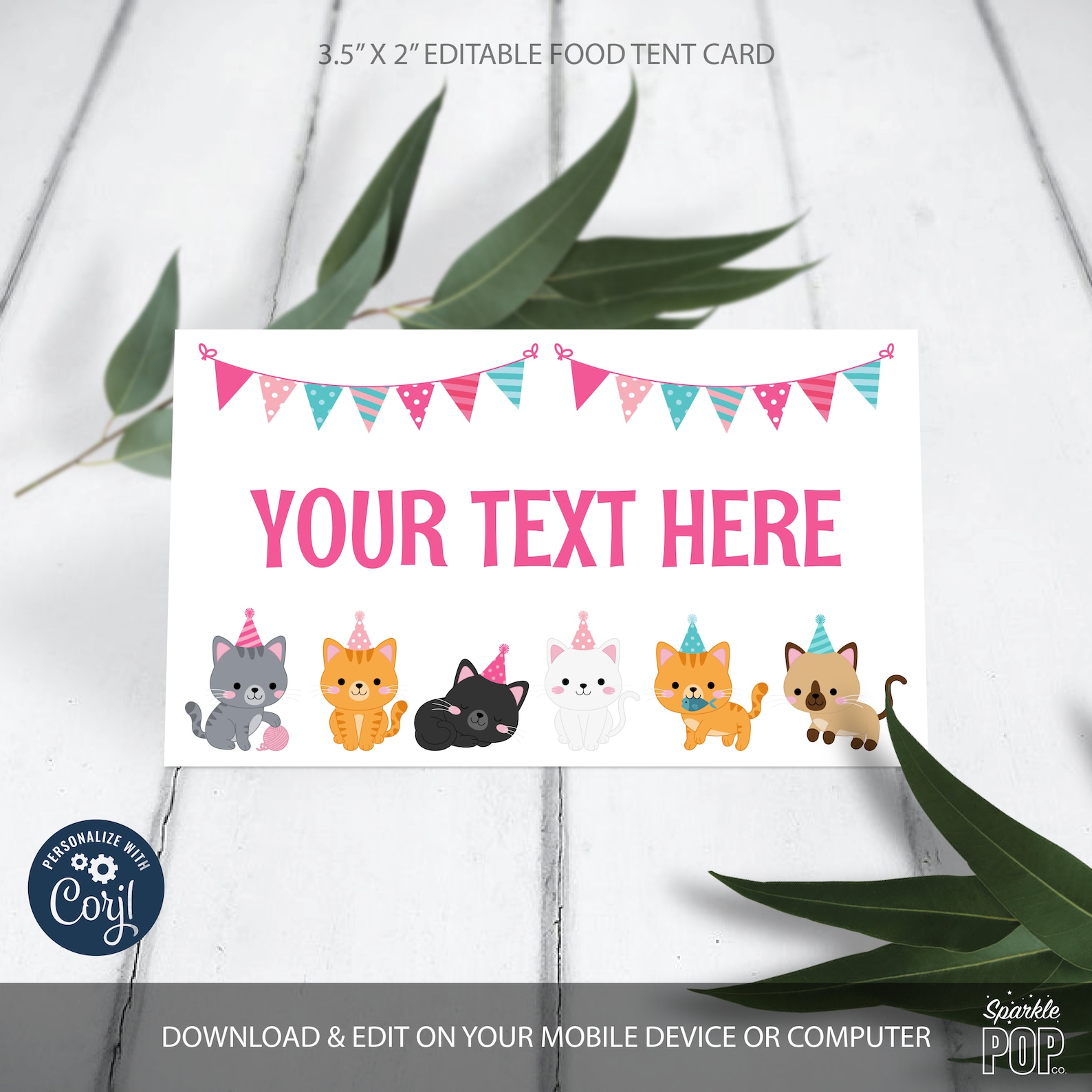 Editable Kitty Cat Food Labels Kitten Place Card Adopt a - Etsy