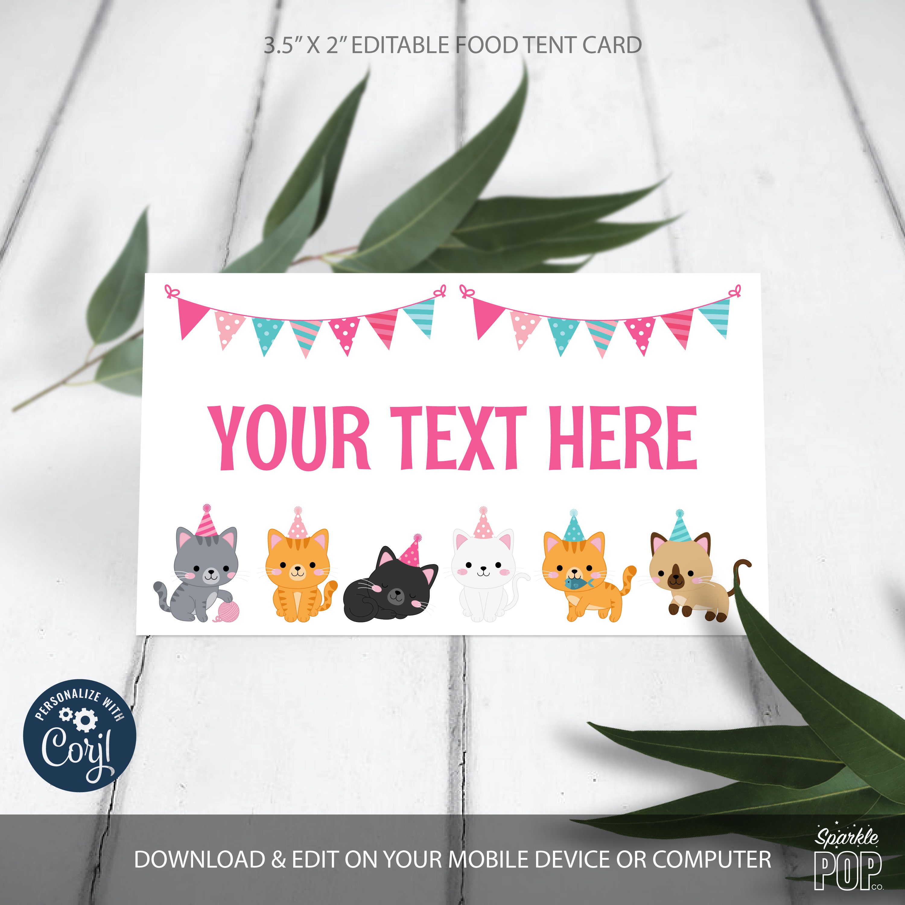 Editable Kitty Cat Food Labels Kitten Place Card Adopt a - Etsy