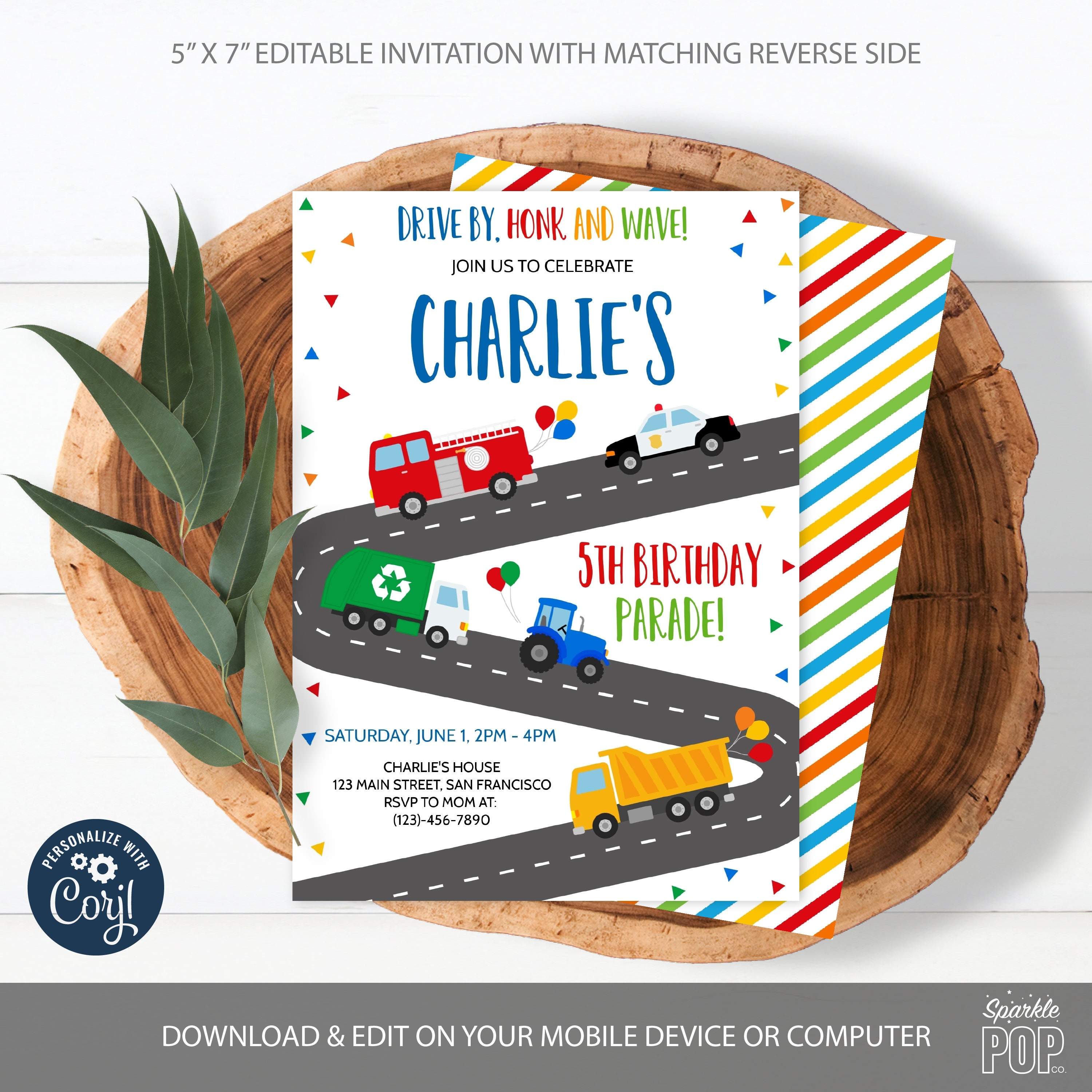Drive by Birthday Parade Invitation, Drive Through Birthday Party ...