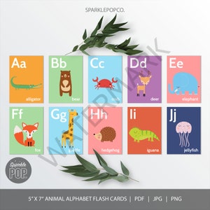 Animal Alphabet Flash Cards, ABC Nursery Wall Decor, Classroom Decor ...