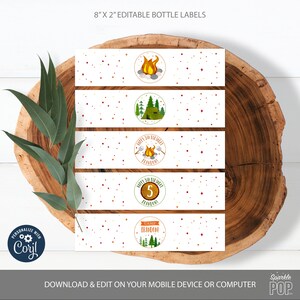EDITABLE Camping Birthday Water Labels Camping Birthday Decorations ...