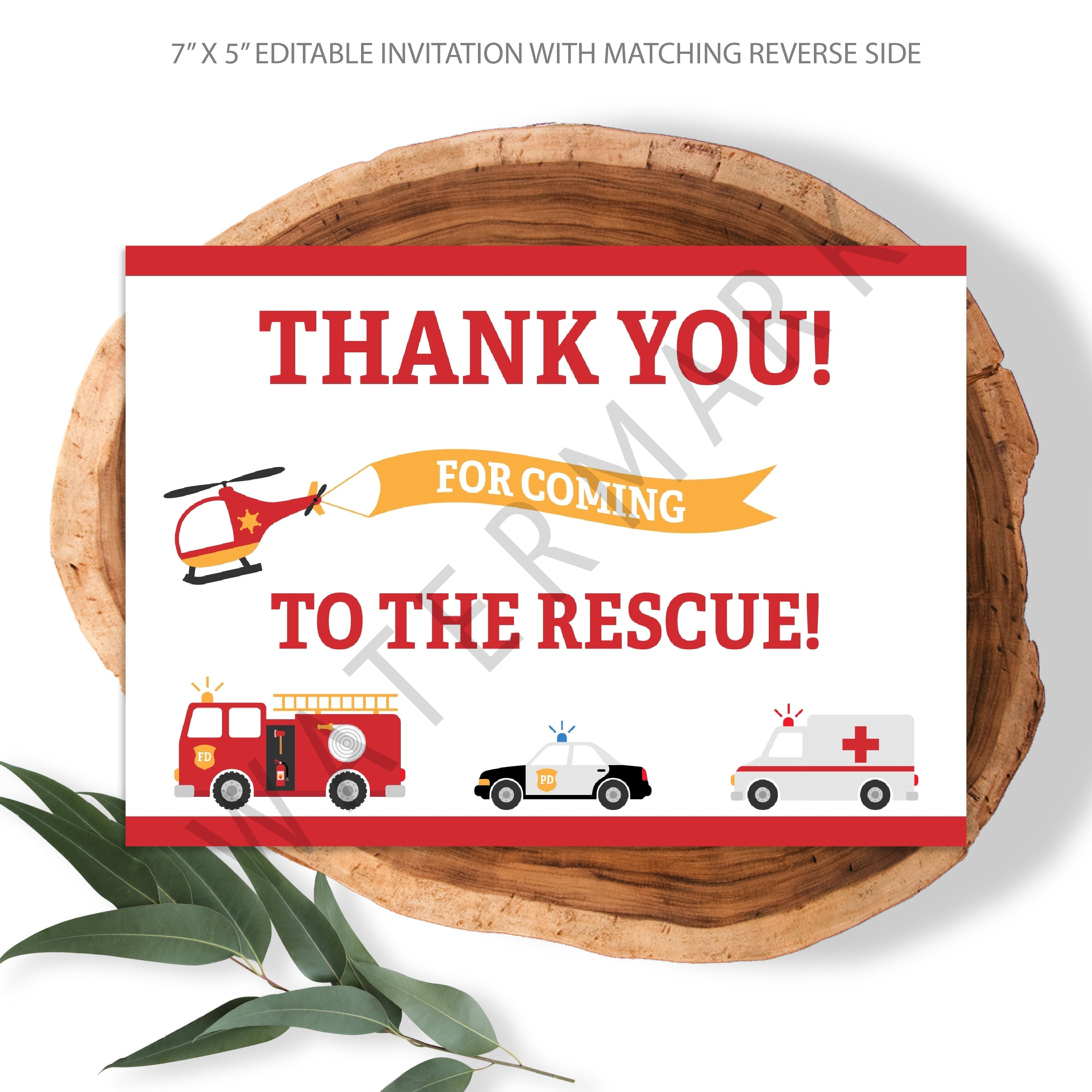 Fire Department Thank You Cards