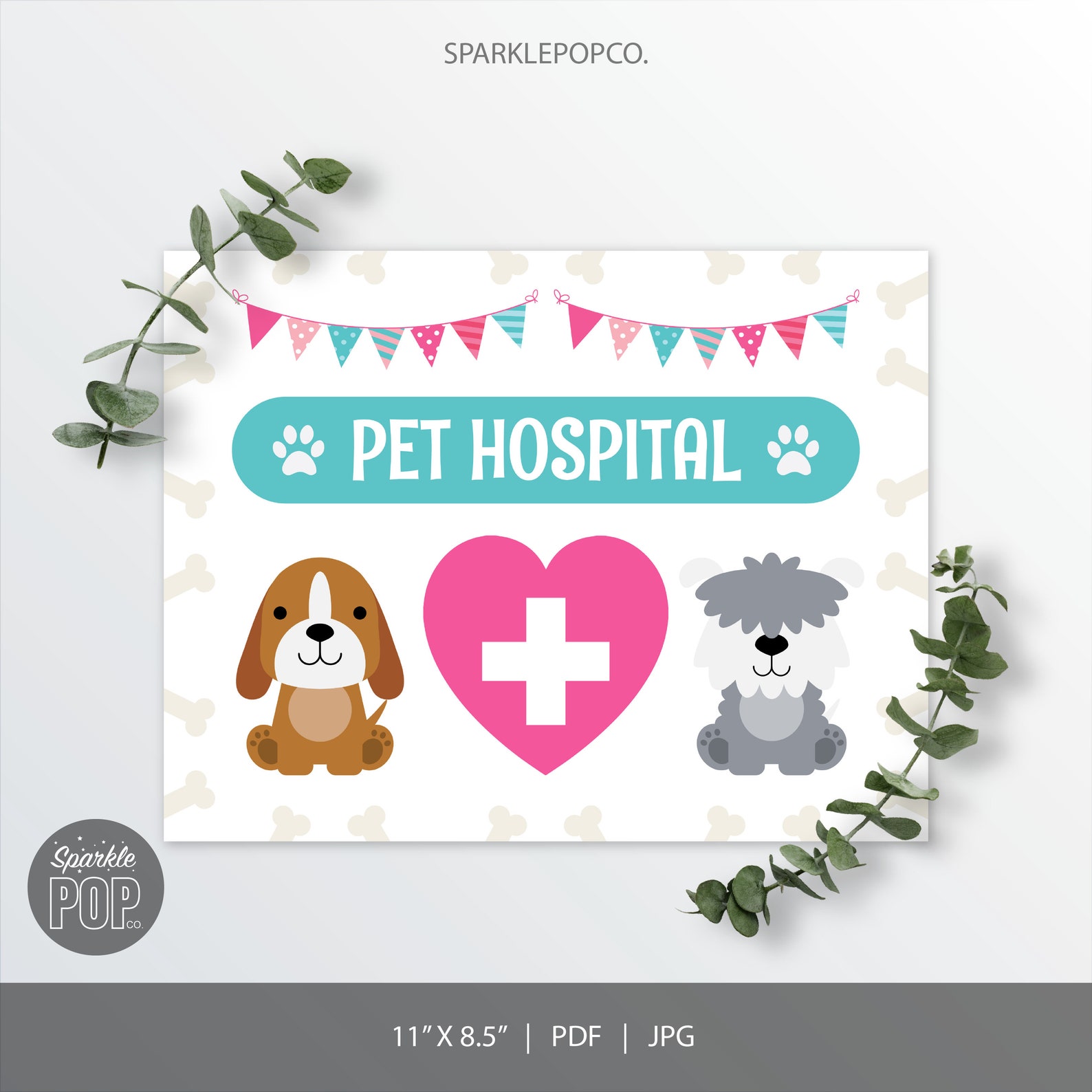 Pet Adoption Party, Pet Hospital Sign, Digital Files, Instant Download ...
