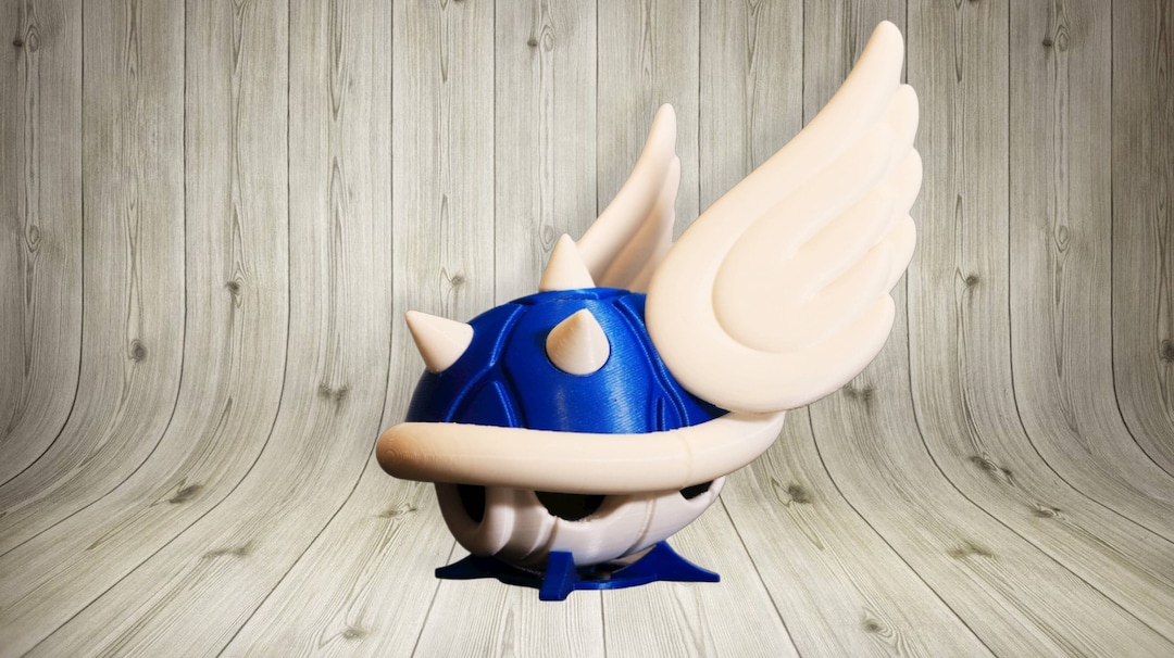 Super Mario Turtle Shell Blue Shell With Wings Game Cartridge Holder ...