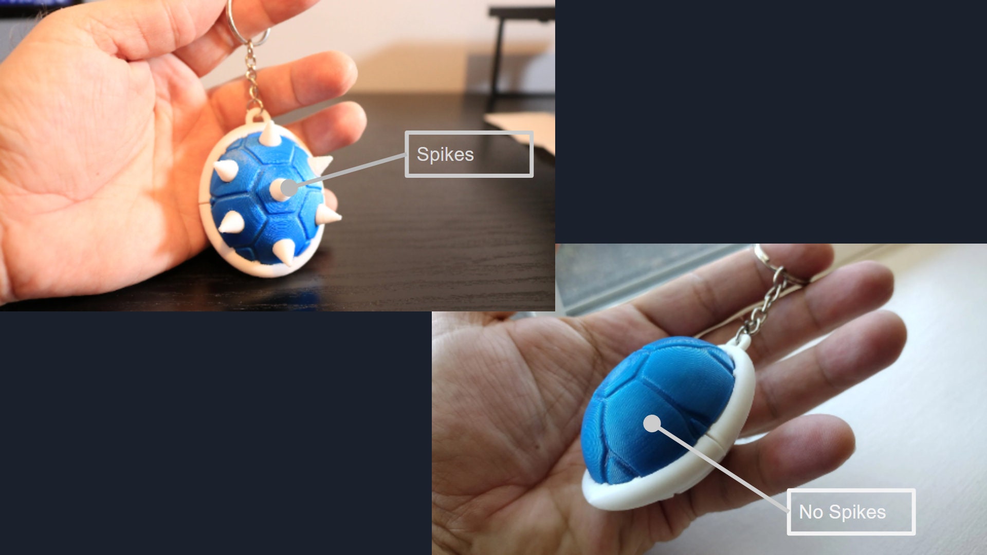 3D Printed Nintendo Switch Blue Shell Keychain Mario Kart - Etsy