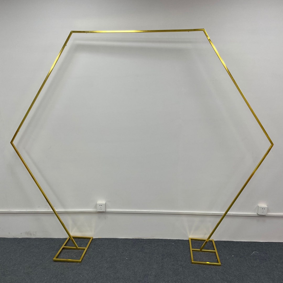 6.6ft Shiny Gold Wedding Arch Metal Backdrop Frame Floral Arch Theme ...